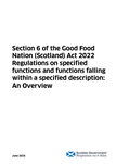 Good Food Nation - specified functions: overview - gov.scot